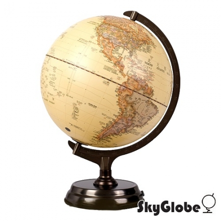 【SkyGlobe】12吋仿古金屬底座立體觸控式地球儀 - 線上購買 | 好買市集(原Hami市集)