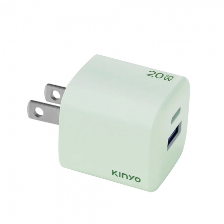 KINYO 氮化鎵雙孔PD充電器20W（春芽綠） PDCB-120G 超值2入組 - 線上購買 | 好買市集(原Hami市集)