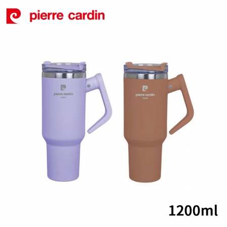 pierre cardin皮爾卡登 304不鏽鋼內膽旋轉手把陶瓷吸管杯1200ml（顏色隨機出貨） PCJR-530 - 線上購買 | 好買市集(原Hami市集)